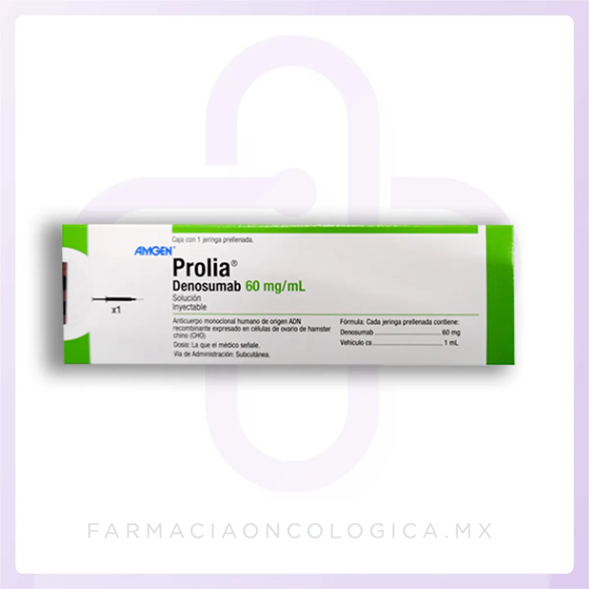 Prolia Denosumab 60mg/ml jeringa prellenada. Amgen - Farmacia Oncológica